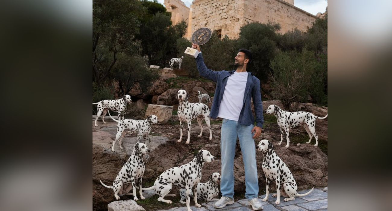 Djokovic celebra su título 101 con un guiño a '101 dálmatas'