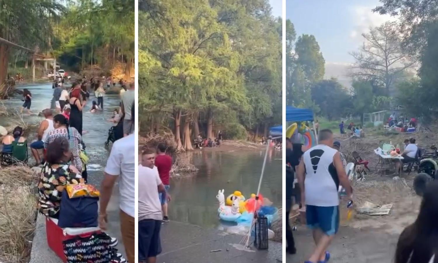 Bañistas abarrotan el río Ramos y lo llenan de basura