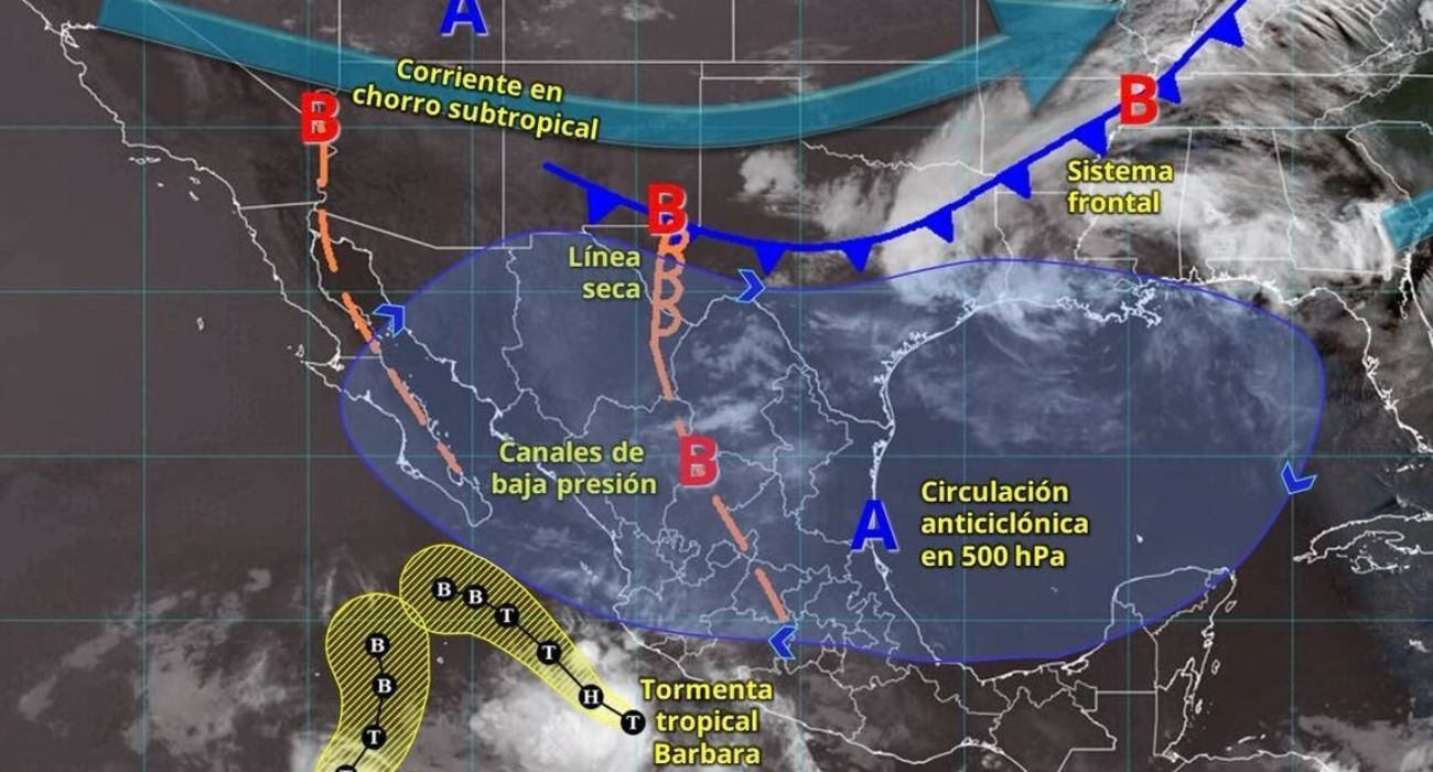 Tormenta tropical Bárbara se convierte en huracán categoría 1