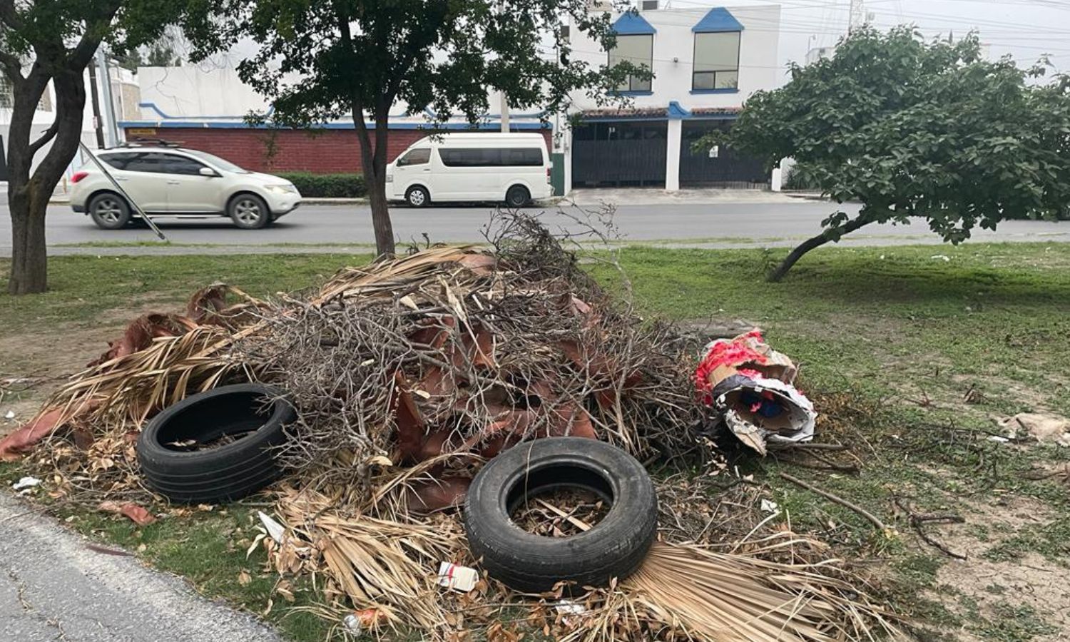 Lleva tres semanas montón de basura en parque de Monterrey