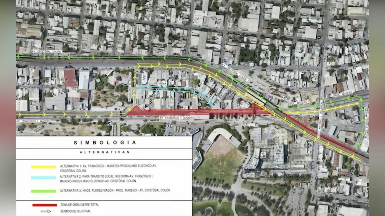 Anuncia Monterrey contraflujo en cruce de Colón y Madero