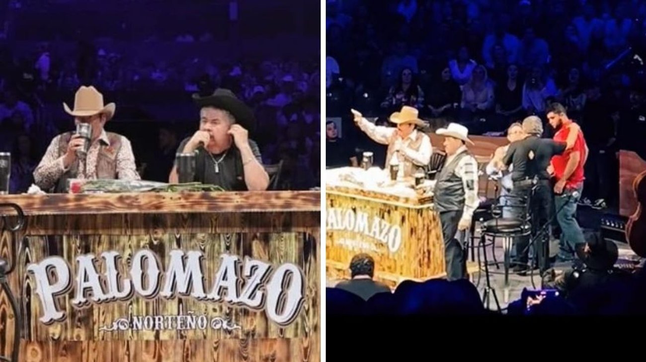 Eliseo Robles abandona el escenario en el Palomazo Norteño