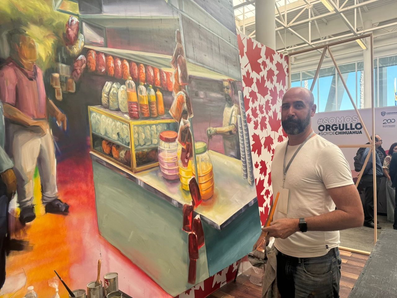 Develarán pintura mural de artista canadiense en la FILC