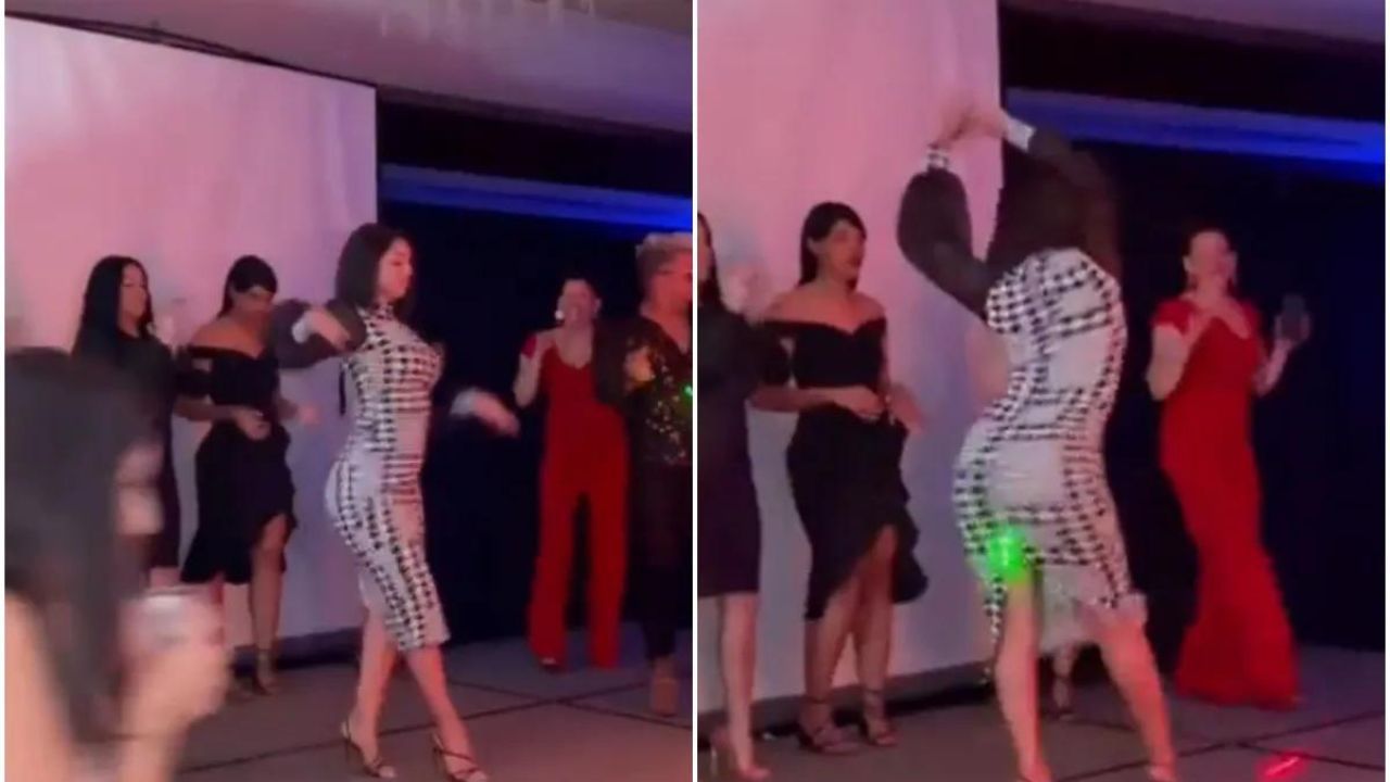 Saca 'pasos prohibidos' en posada del trabajo y se viraliza