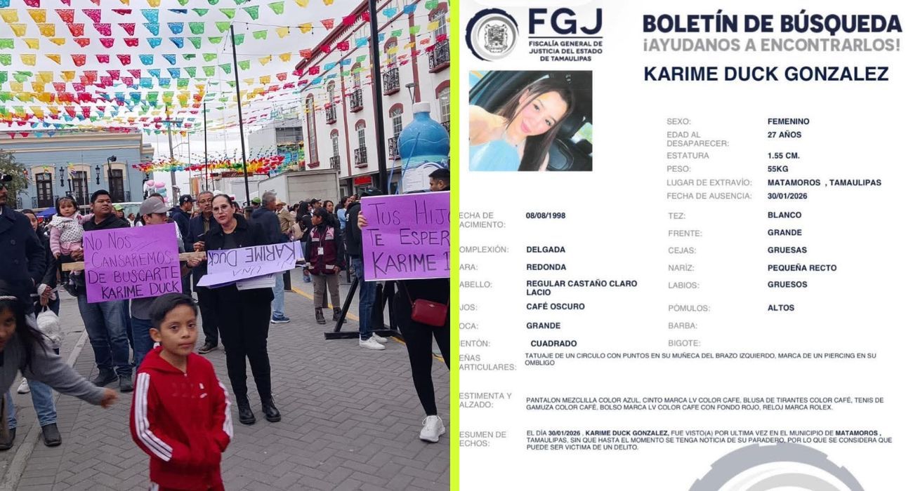 Buscan a Karime Duck González, desaparecida en Matamoros